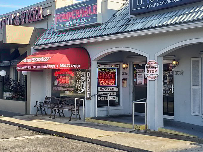 That classic deli storefront design never goes out of style, especially when the pastrami lives up.