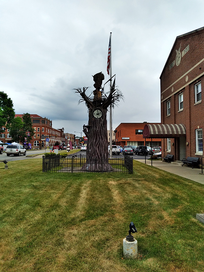 Punxsutawney's famous groundhog statue reminds visitors that this town celebrates its unique claim to fame.