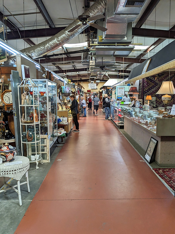 Organized aisles lead shoppers through a wonderland of vintage treasures and timeless collectible discoveries.
