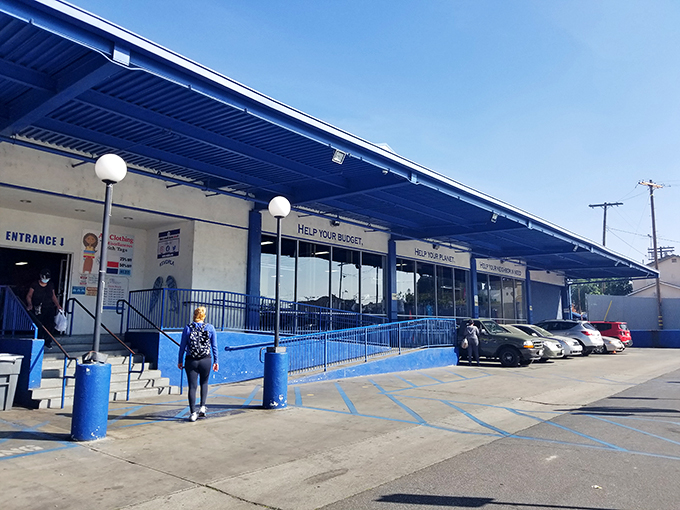The organized storefront reflects the care and dedication volunteers put into serving their Los Angeles neighbors.