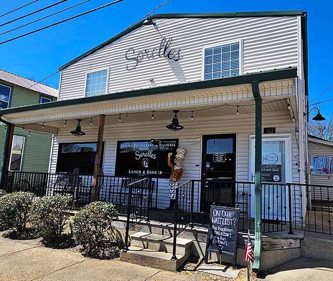 Sunlight dances across Sorelles' inviting facade. This little white house holds big Italian secrets worth discovering.