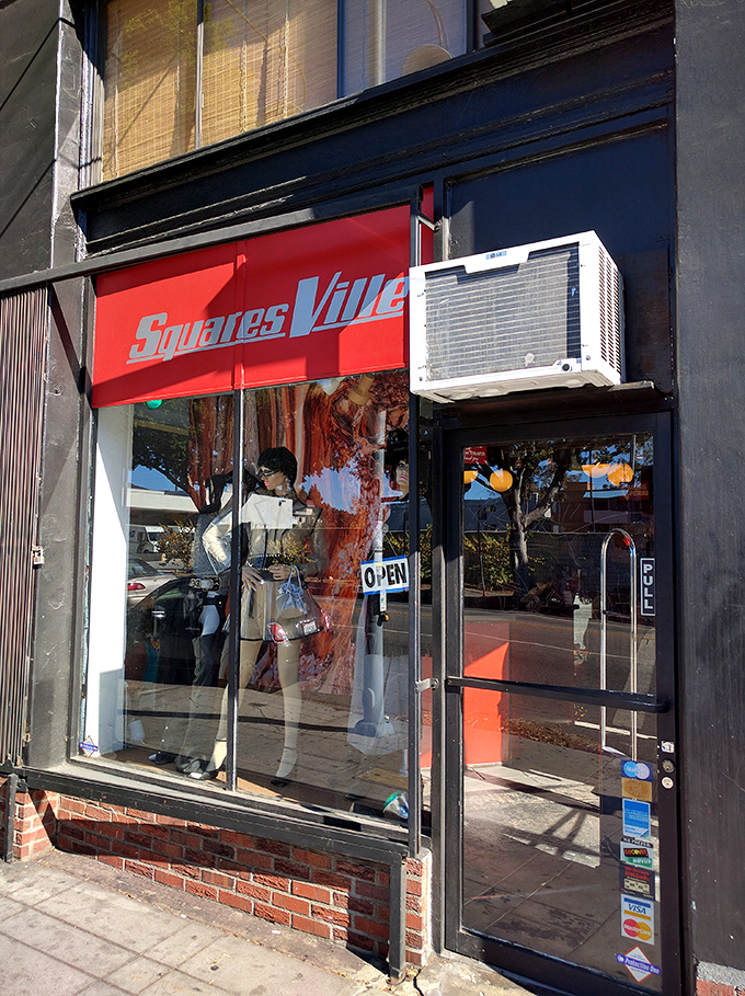 Behind these windows lie racks of carefully curated clothing spanning from the 1940s through the 1990s.