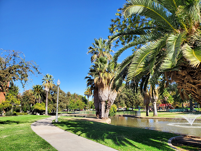 Tree-lined streets and vintage lampposts create the perfect setting for evening strolls and conversation.