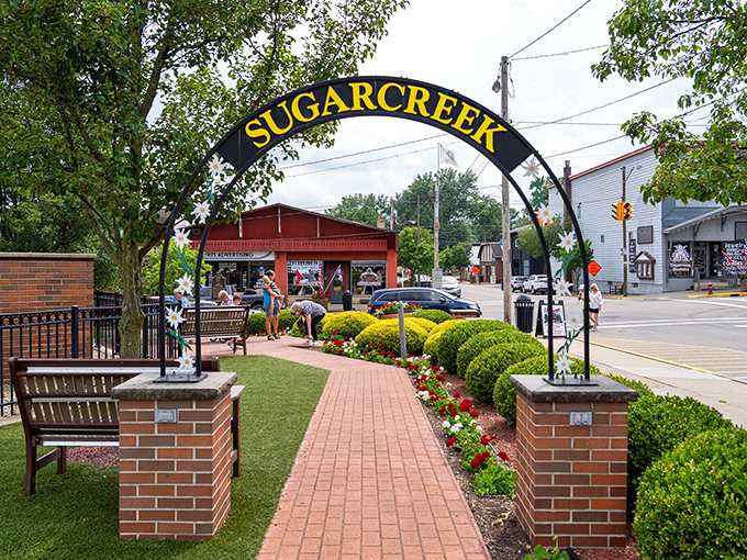Sugarcreek's welcoming arch promises visitors a taste of "Little Switzerland" without the hassle of passport control or jet lag.