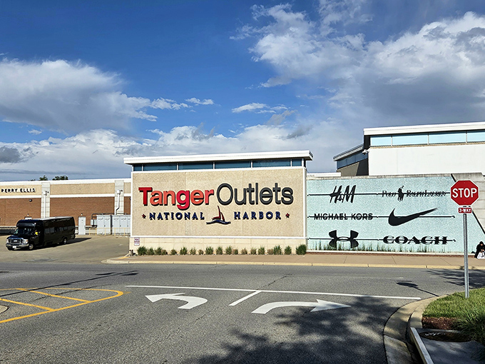 The clean lines and modern design of Tanger Outlets complement the waterfront setting. Bargain hunting with a touch of sophistication!