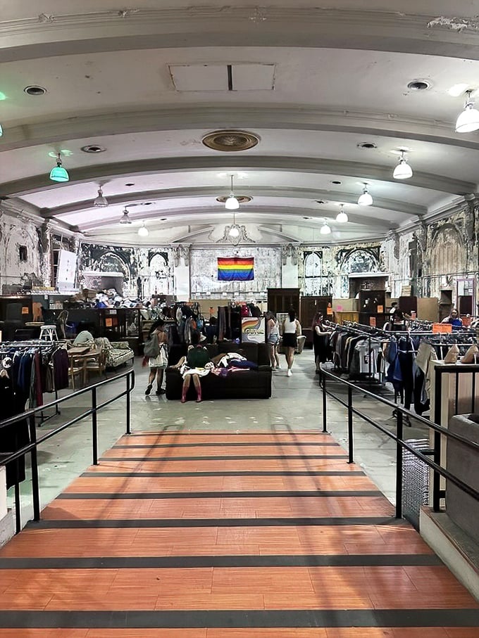 Step inside this beautifully restored space where thrift shopping feels more like boutique browsing.