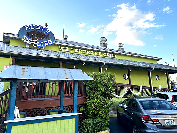 That tropical paint job matches the bold, sunny flavors waiting inside this Gulf Coast gem perfectly.