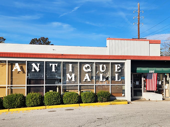 That classic storefront with bold lettering speaks the universal language of serious antique hunting - no fancy frills needed.