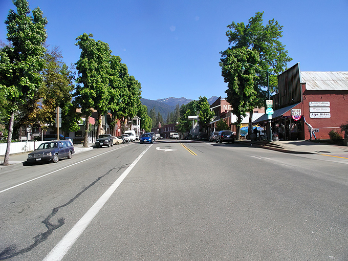 Weaverville's main drag looks like it's waiting for a Western movie crew to yell "Action!" at any moment.