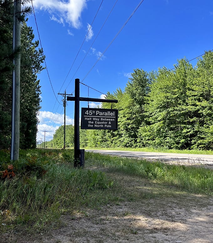Standing at the 45th Parallel means you're exactly halfway between the equator and North Pole. It's geography's version of straddling the fence!