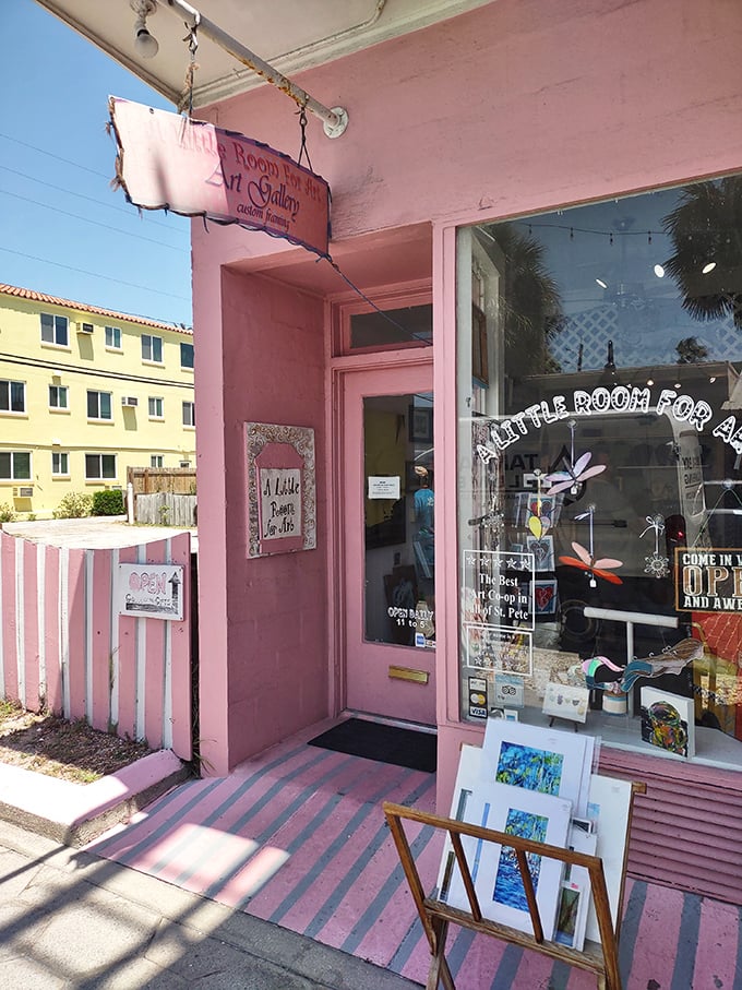 Pink isn't just a color here, it's an attitude. This charming art gallery embodies Pass-a-Grille's delightful blend of quirky and creative.