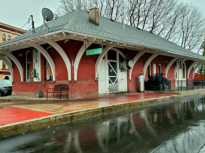 AJ's Pub occupies this charming vintage depot, proving that good times don't need fancy addresses to find you. 