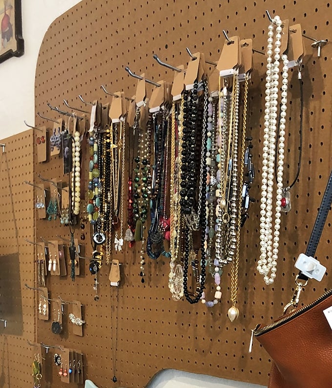 Necklaces dangling like possibilities&mdash;from pearls your grandmother would approve of to statement pieces that announce your arrival before you do.