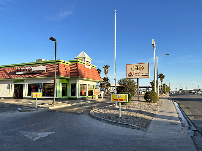 Albertacos brings vibrant Mexican flavors to Blythe's culinary scene, its colorful building promising authentic dishes that don't require a passport or premium prices.