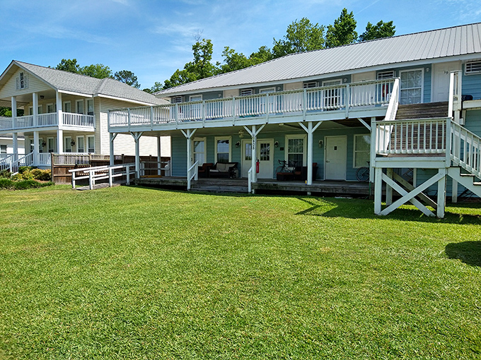 Lakeside accommodations with porches made for rocking chairs and conversations that last until the fireflies come out.