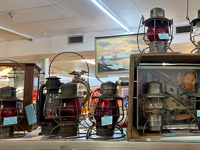 These vintage lanterns once guided sailors home; now they'll guide compliments to your mantel. Red glass that glows with stories of adventures past.