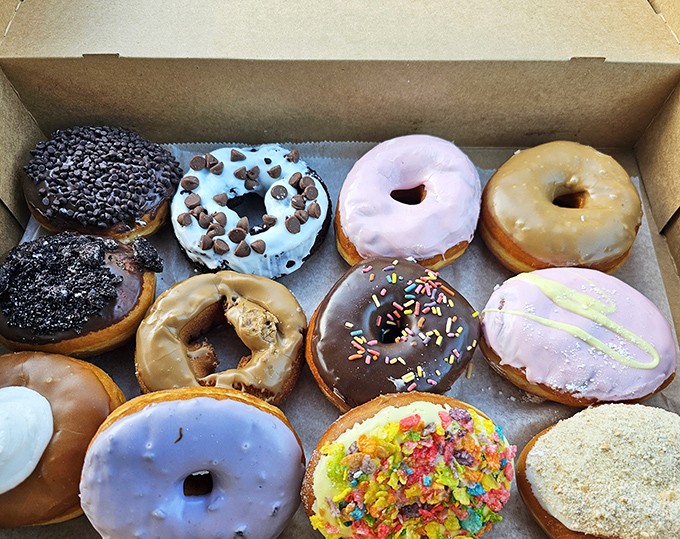 A dozen reasons to skip your morning meeting. That colorful confetti-topped creation is basically wearing a party hat, and who can resist that?