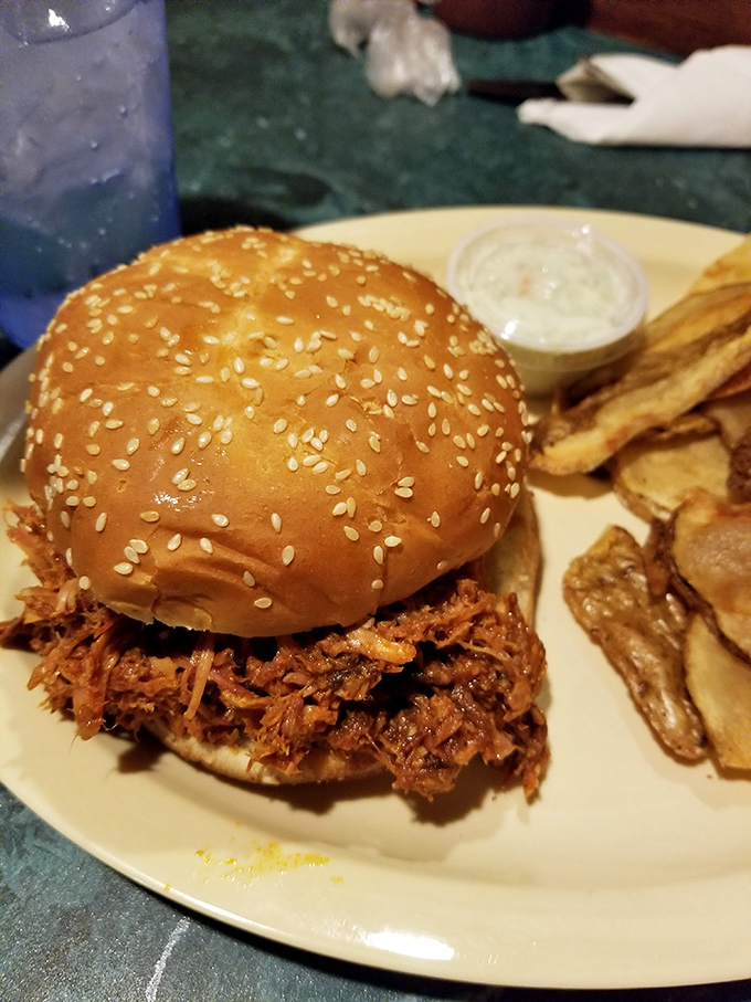 A BBQ sandwich that doesn't need fancy packaging&mdash;just a proper sesame seed bun to deliver smoky, saucy goodness straight to your face.