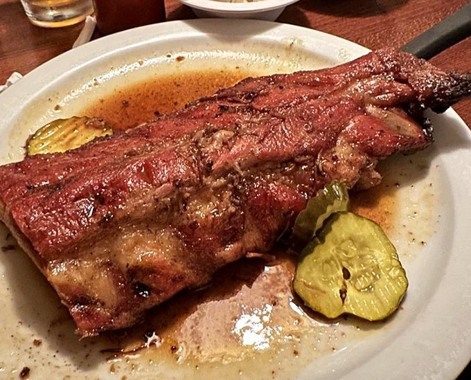 Baby back ribs swimming in their own juices&mdash;the kind of plate that makes conversation impossible except for occasional grunts of approval.