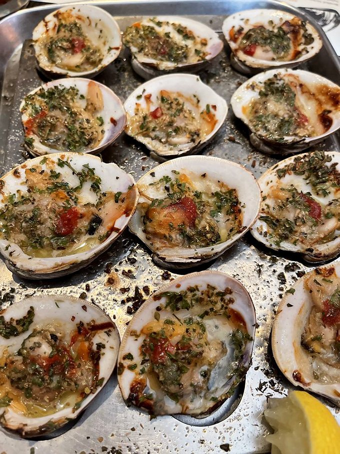 Clams Casino: where bacon, peppers, and herbs transform humble bivalves into little boats of flavor sailing straight to your happy place.