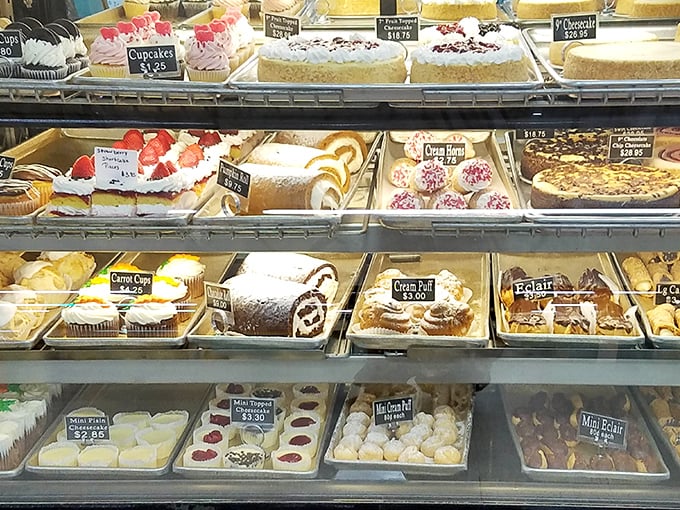Diet resolutions come here to die a glorious, cream-filled death. These bakery cases should come with a warning: "May cause spontaneous happiness."