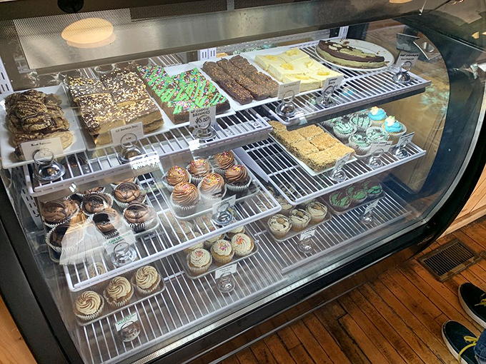 The bakery case at Cleveland Vegan is like a museum where you're actually encouraged to touch (and devour) the exhibits. Those cupcakes should be wearing tiny security tags.