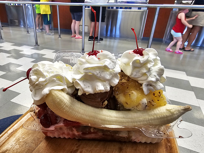 Behold the banana split in its natural habitat&mdash;a gravity-defying monument to excess that somehow makes perfect sense.