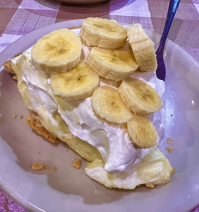 Banana cream pie that makes you question every other dessert decision you've ever made. Cloud-like cream, fresh bananas, and a crust that deserves poetry.