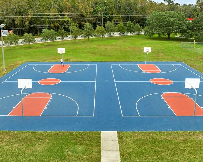 These basketball courts aren't just for recreation&mdash;they're community gathering spots where generations connect through the universal language of sport.