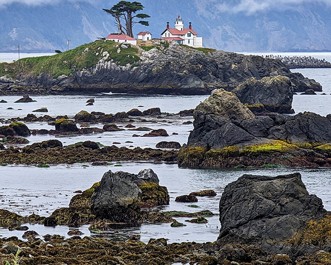 Battery Point Lighthouse stands sentinel on its rocky island, accessible only at low tide &ndash; Mother Nature's way of creating an exclusive tour schedule.