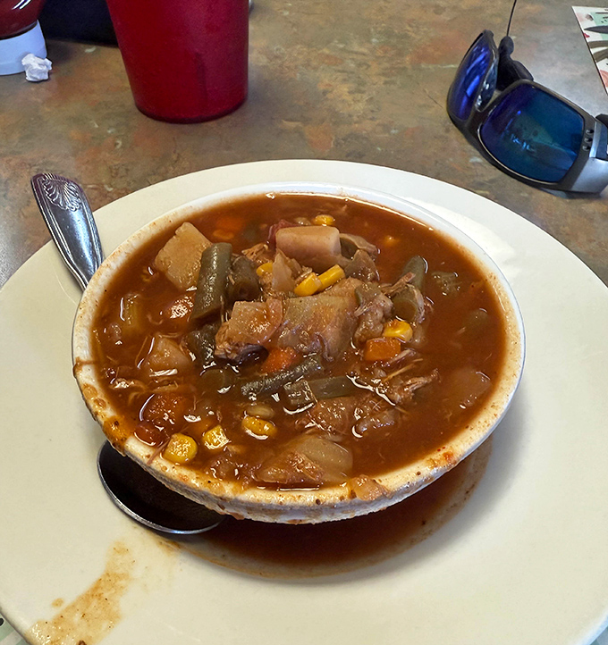 A proper bowl of beef vegetable soup that reminds you of what soup should be &ndash; hearty, honest, and capable of curing whatever ails you.