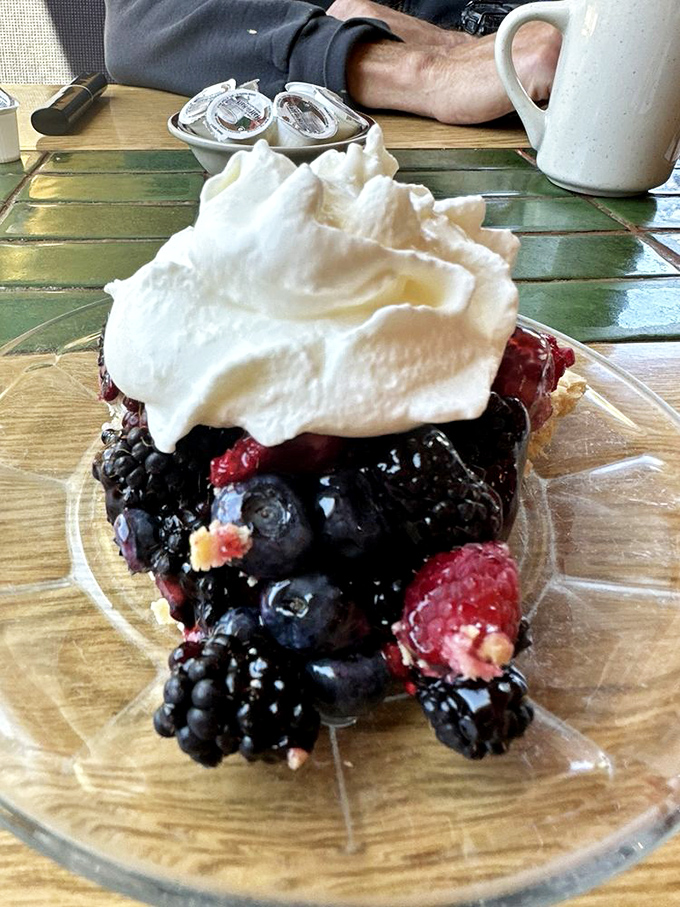 Berry pie topped with whipped cream&mdash;where fruit and pastry meet in perfect harmony, creating what might be Oregon's most photogenic dessert.