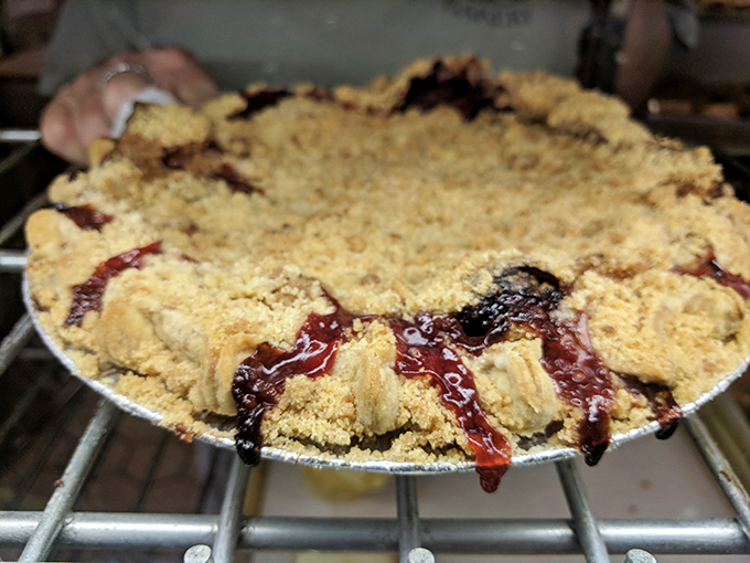 Berry pie perfection that makes you understand why people used to cool these on windowsills. The bubbling fruit practically sings through the lattice.