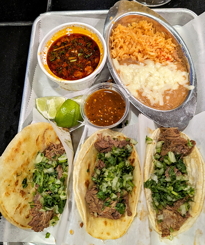 Birria tacos with that consomm&eacute; for dipping &ndash; like a Mexican French dip that makes you wonder why you'd eat tacos any other way.