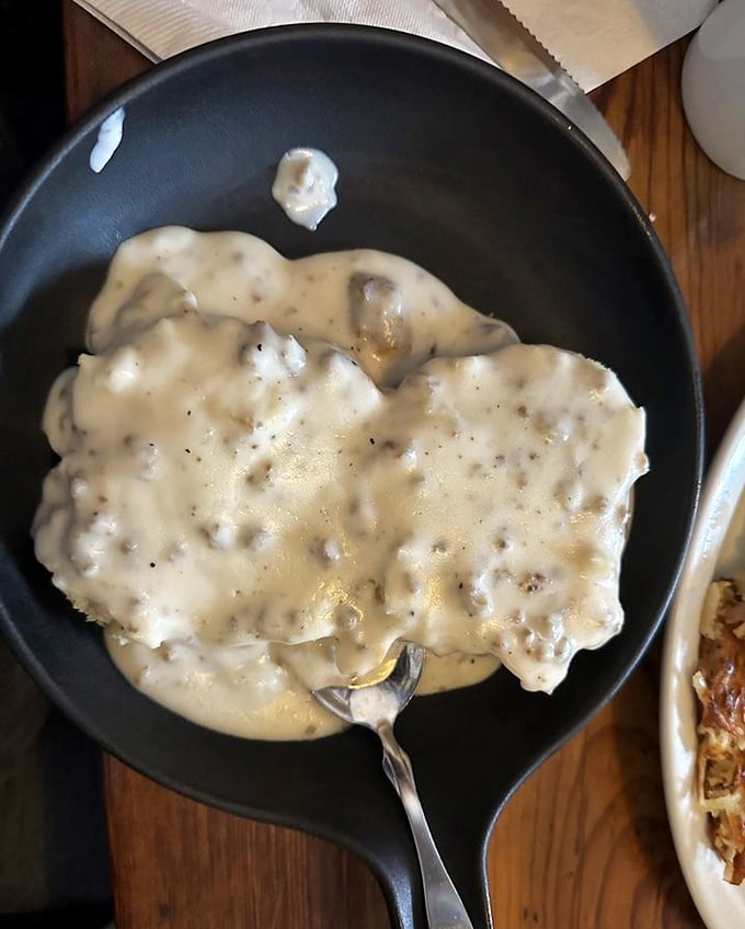 Biscuits and gravy &ndash; the breakfast equivalent of a warm hug from your favorite aunt who never understood portion control.