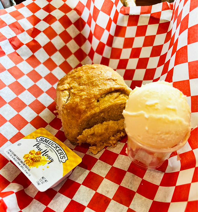 That muffin isn't just a side&mdash;it's the supporting actor that deserves its own Academy Award alongside honey and a scoop of butter.