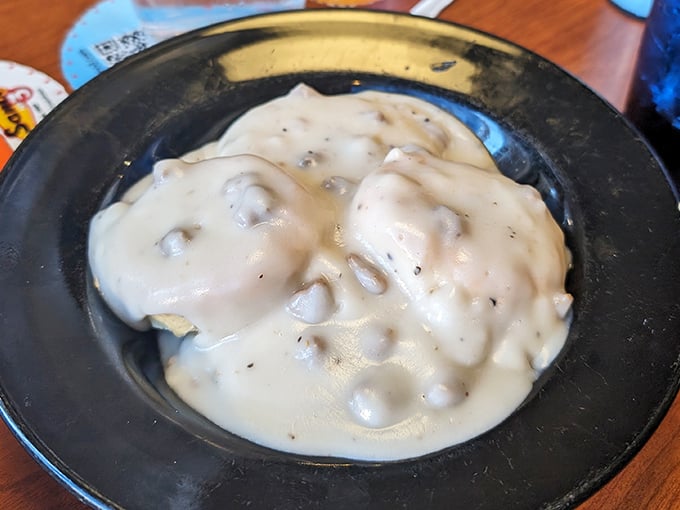 Biscuits swimming in creamy gravy&mdash;the breakfast equivalent of a warm hug from your grandmother, if your grandmother was an exceptional Southern cook.