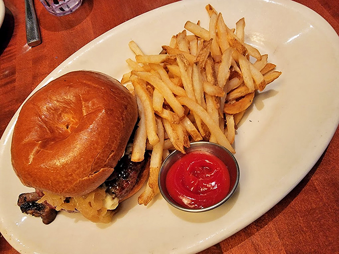 A burger that reminds you why Americans fell in love with grilled beef between buns in the first place&mdash;simple, satisfying, and impossible to eat politely.