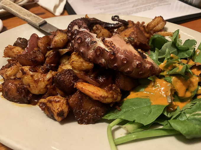 Octopus and shrimp blackened to perfection &ndash; this dish has more character than most Hollywood blockbusters.