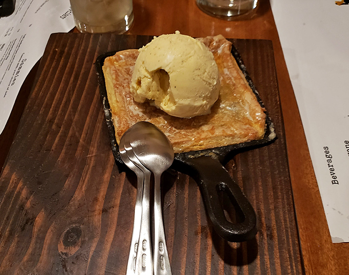 This isn't just dessert, it's therapy &ndash; warm blueberry pie topped with slowly melting vanilla ice cream, served in a skillet that keeps the magic happening bite after bite.