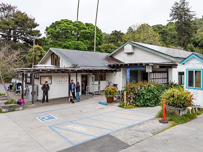 The community center and library—where locals gather to discuss everything from tide tables to poetry, the beating heart of Bolinas culture.