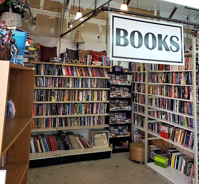 The book section: where literary treasures await adoption at prices that would make Amazon blush. Bibliophiles, prepare to lose track of time.