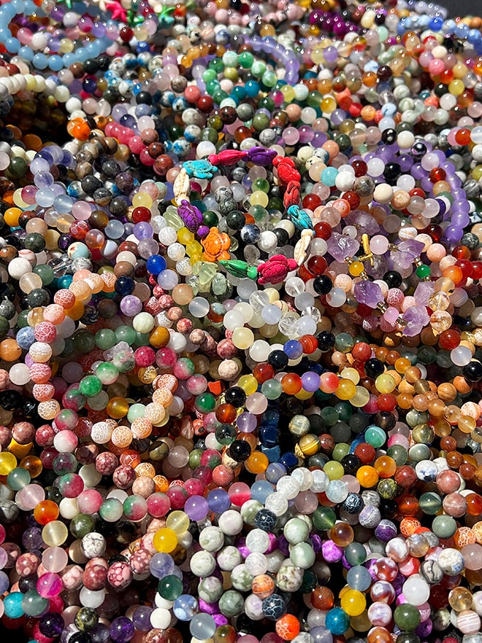 A kaleidoscope of beaded possibilities—each strand containing the potential to become someone's everyday accessory or special occasion statement piece.