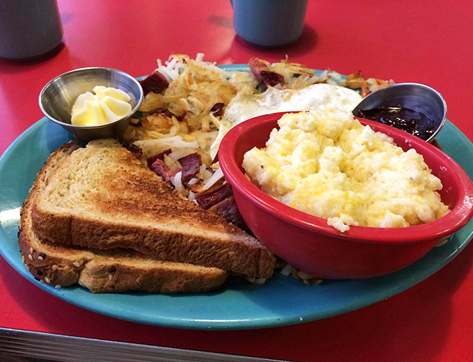 A breakfast spread that answers the eternal question: "Why choose between sweet and savory?" with a resounding "Have both!"