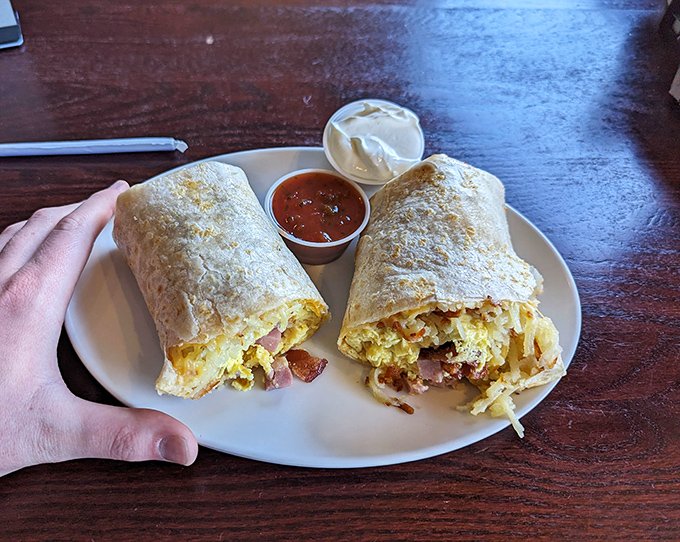Breakfast burritos: where morning meets handheld convenience. These beauties pack an entire breakfast experience into each satisfying bite.