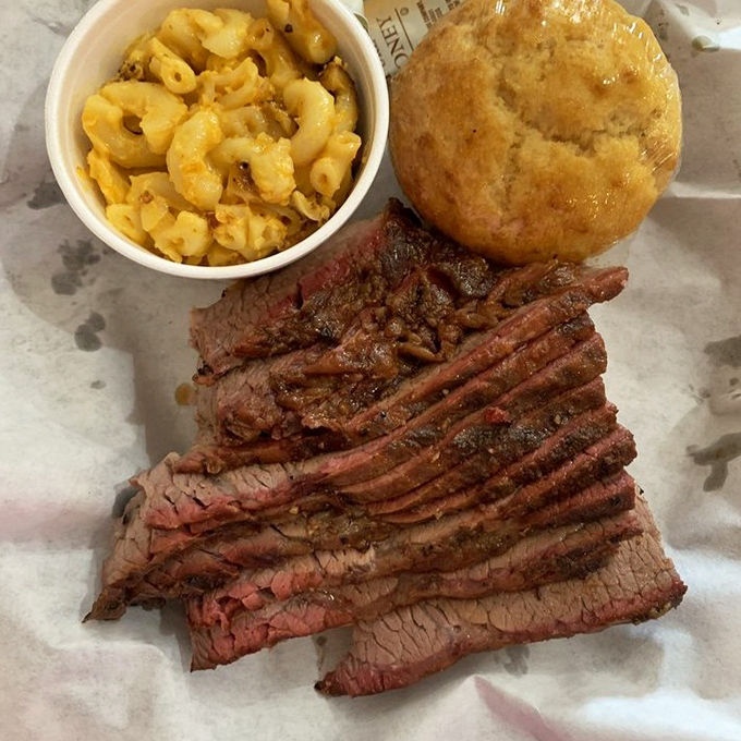 Behold the smoke ring! This brisket slice is basically edible art with a delicious purpose.