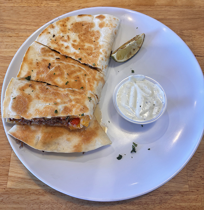 The brisket quesadilla: where Tex meets Mex and they both decide Ohio isn't such a bad place to settle down after all.