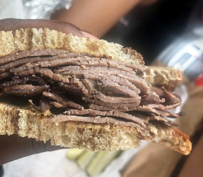 Brisket so tender it practically surrenders to your bite. Simple rye bread plays the perfect supporting role to this deli star.