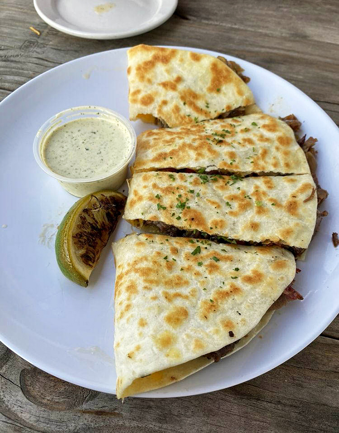This quesadilla proves barbecue knows no boundaries. Smoky meat meets melty cheese in a cross-cultural romance that works surprisingly well.