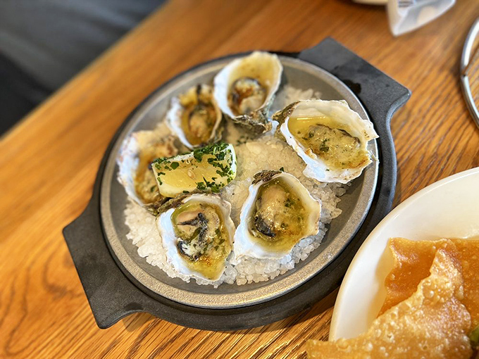These oysters aren't just broiled&mdash;they're pampered spa guests lounging on a bed of salt, dressed in buttery finery.